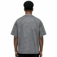 China 100% Cotton Men T Shirts Vintage Wash Grey 270GSM Cool Mens Shirts for sale