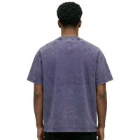 China Purple Crew Neck Shirt Heavyweight Vintage Acid Wash Oversized T Shirt Streetwear for sale
