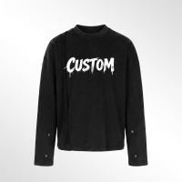 China Stylish Graphic Long Sleeve Shirts 280GSM Mens Heavyweight T Shirts for sale