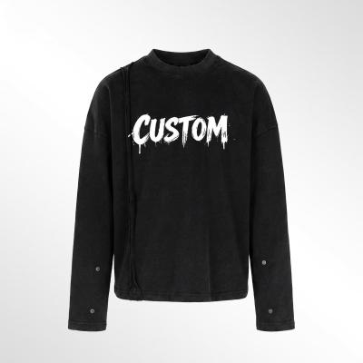 China Stylish Graphic Long Sleeve Shirts 280GSM Mens Heavyweight T Shirts for sale