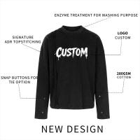 China Stylish Graphic Long Sleeve Shirts 280GSM Mens Heavyweight T Shirts for sale