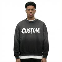 China Custom French Terry Hoodie 500GSM Hand Dyed Oversized Acid Wash Sweatshirt For Men for sale