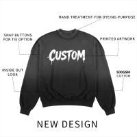 China Custom French Terry Hoodie 500GSM Hand Dyed Oversized Acid Wash Sweatshirt For Men for sale