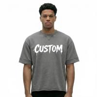 China Grey Oversized Shirt Men Heavyweight Vintage Acid Wash Summer Shirt for sale