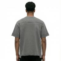 China Grey Oversized Shirt Men Heavyweight Vintage Acid Wash Summer Shirt for sale