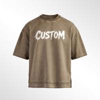 China Acid Wash Men T Shirts OEM Custom Logo Apparel Distressed Graphic T Shirt for sale