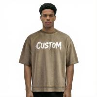 China Acid Wash Men T Shirts OEM Custom Logo Apparel Distressed Graphic T Shirt for sale