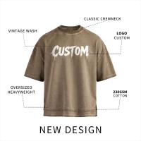 China Acid Wash Men T Shirts OEM Custom Logo Apparel Distressed Graphic T Shirt for sale