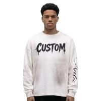 China Heavyweight Men T Shirts Dirty Waffle Grid Oversize Long Sleeve T Shirt for sale
