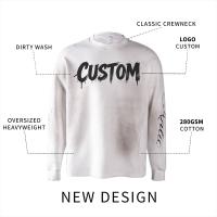 China Heavyweight Men T Shirts Dirty Waffle Grid Oversize Long Sleeve T Shirt for sale
