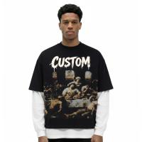 China Digital Print Men T Shirts Layered Long Sleeve T Shirt For Streetwear Brands for sale