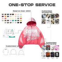 China Y2K Acid Wash Distressed Zip Hoodies 100% Long Staple Cotton Customized Hoodie for sale