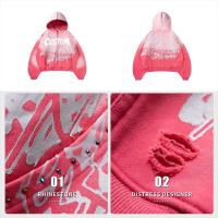 China Y2K Acid Wash Distressed Zip Hoodies 100% Long Staple Cotton Customized Hoodie for sale