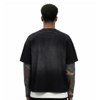China Vintage Black Long Sleeve Shirt 260GSM Drop Shoulder Mens Graphic T Shirts for sale