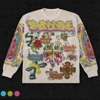 China Custom Men T Shirts Graphic Waffle Grid Long Sleeve Shirt Streetwear For Unisex for sale