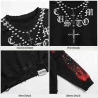 China Layered Graphic T Shirts Long Sleeve Black Shirt Vintage Wash Streetwear for sale