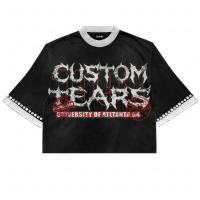 China Acid Wash Mens Graphic Tees Boxy Fit T Shirt Rhinestone Streetwear for sale