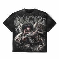 China Rhinestone Men T Shirts Oversized Bootleg Graphic Print T Shirt Streetwear for sale