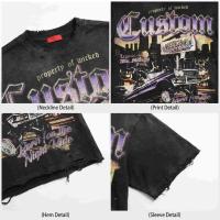 China Custom Vintage Wash Distressed T-Shirt for Streetwear Brands for sale