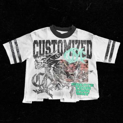 China Custom Acid Wash Graphic DTG Print Distressed Streetwear T-Shirt for sale