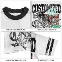 China Custom Acid Wash Graphic DTG Print Distressed Streetwear T-Shirt for sale