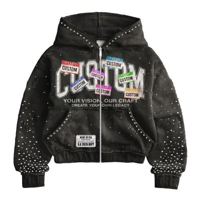 China OEM 100% Cotton Oversized Graphic Zip Up Mens Hoodie Supplier for sale