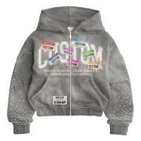 China OEM 100% Cotton Oversized Graphic Zip Up Mens Hoodie Supplier for sale