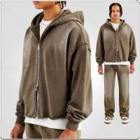 China OEM 100% Cotton 460G Vintage Wash Streetwear Zip Up Hoodie Vendor for sale