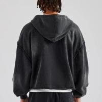 China OEM 100% Cotton 460G Vintage Wash Streetwear Zip Up Hoodie Vendor for sale