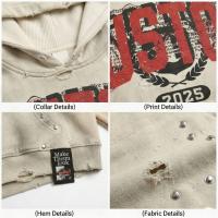 China Custom Acid Wash Distressed Cropped Hoodie | OEM Mens Streetwear for sale