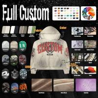 China Custom Acid Wash Distressed Cropped Hoodie | OEM Mens Streetwear for sale