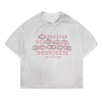 China Custom Vintage Wash Graphic Print T Shirt Oversized Streetwear OEM for sale