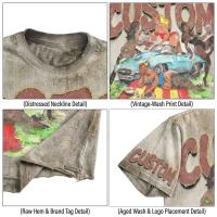 China Custom Digital Dirty Print Oversized Acid Wash T Shirt Streetwear for sale