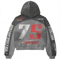 China OEM Oversized Racing Graphic Zip Up Mens Streetwear Hoodie Supplier for sale