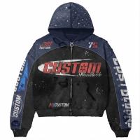China OEM Oversized Racing Graphic Zip Up Mens Streetwear Hoodie Supplier for sale