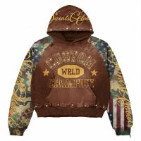 China OEM Custom Heavyweight Wash Graphic Cropped Boxy Hoodie Vendor for sale