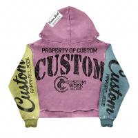 China OEM Custom Oversized Pink Distressed Boxy Streetwear Hoodies For Men for sale