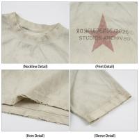 China Custom Dirty Print Oversized T Shirt for Men Vintage Wash Streetwear for sale