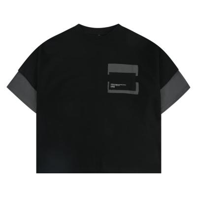 China Custom Heavyweight Oversized T Shirt Layered Sleeve Streetwear for Men for sale