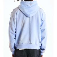 China Custom Zip Up Hoodies Sun Faded Acid Wash Distressed Graphic Cropped for sale