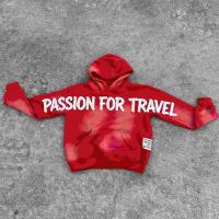 China Custom French Terry Acid Wash Applique Raw Edge Boxy Fit Dropped Shoulder Hoodie for sale
