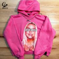 China Pink Vintage Wash Hoodie Fleece Streetwear Y2K Photo Print Pullover Hoodie Unisex for sale