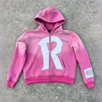 China Heavyweight Custom Printed Hoodies French Terry Cotton Full Zip Applique Hoodies for sale