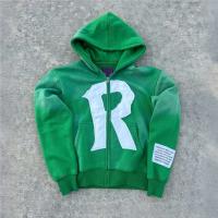 China Heavyweight Custom Printed Hoodies French Terry Cotton Full Zip Applique Hoodies for sale