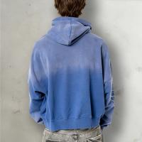 China Custom Vintage Hoodies French Terry Acid Wash Boxy Fit Cropped Drop Shoulder for sale