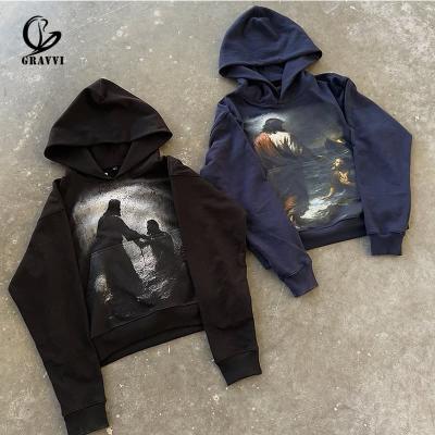 China DTG Print Oversized Heavyweight Graphic Hoodie For Men Vintage Graphic Sweatshirt for sale
