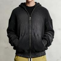 China Waffle Knit Thermal Vintage Hoodies Cotton Sun Faded 400GSM Vintage Style Hoodies for sale