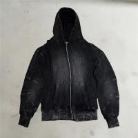 China Waffle Knit Thermal Vintage Hoodies Cotton Sun Faded 400GSM Vintage Style Hoodies for sale