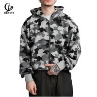 China Breathable Zip Up Men Anti Pilling Mens Zip Up Camo Hoodies Unisex for sale