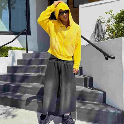 China Heavyweight Vintage Looking Sweatshirts Waffle Knit Thermal Cropped Boxy Fit for sale